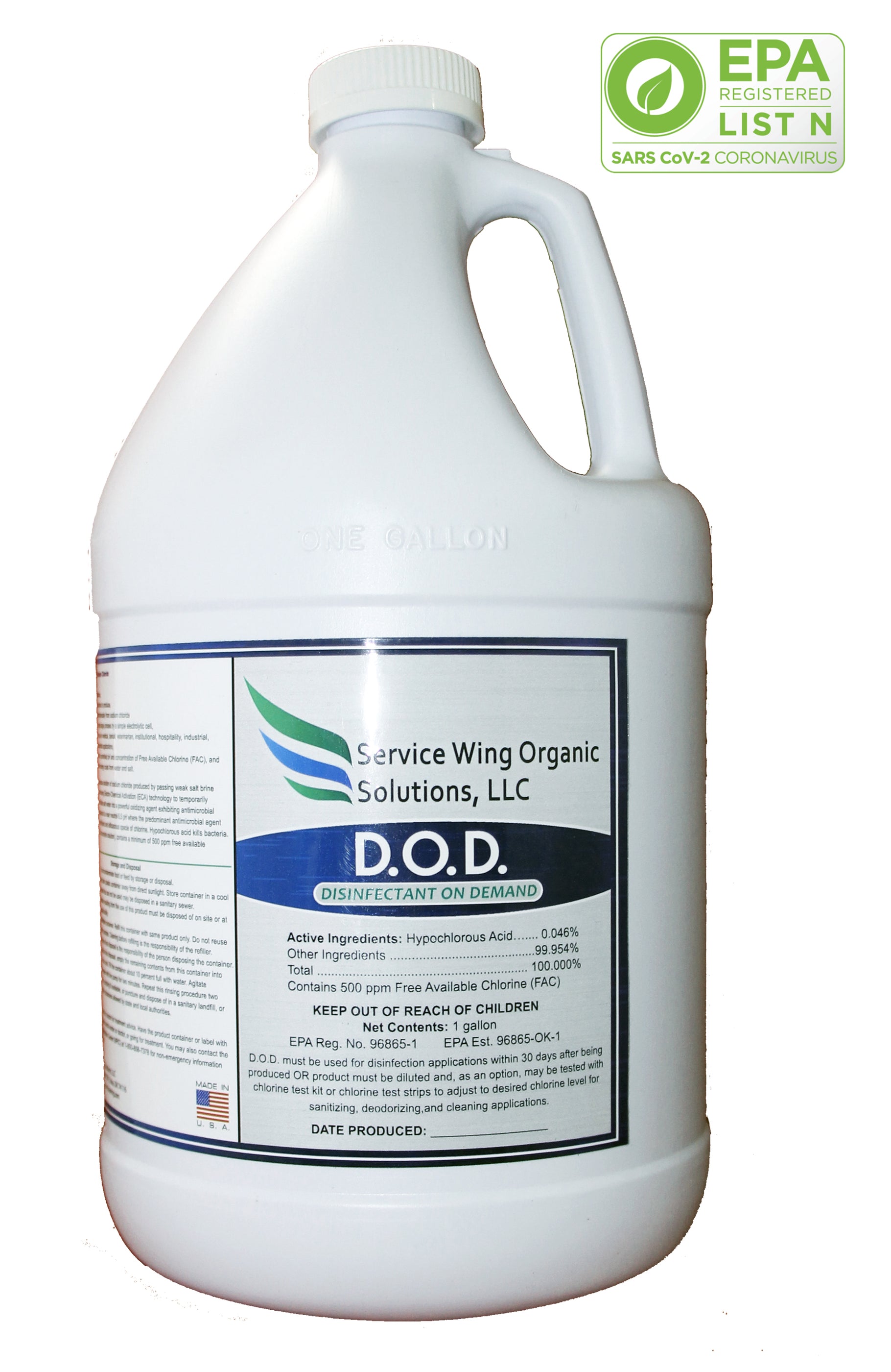 Hypochlorous acid - Disinfectant on Demand 1 Gallon Container — Service ...