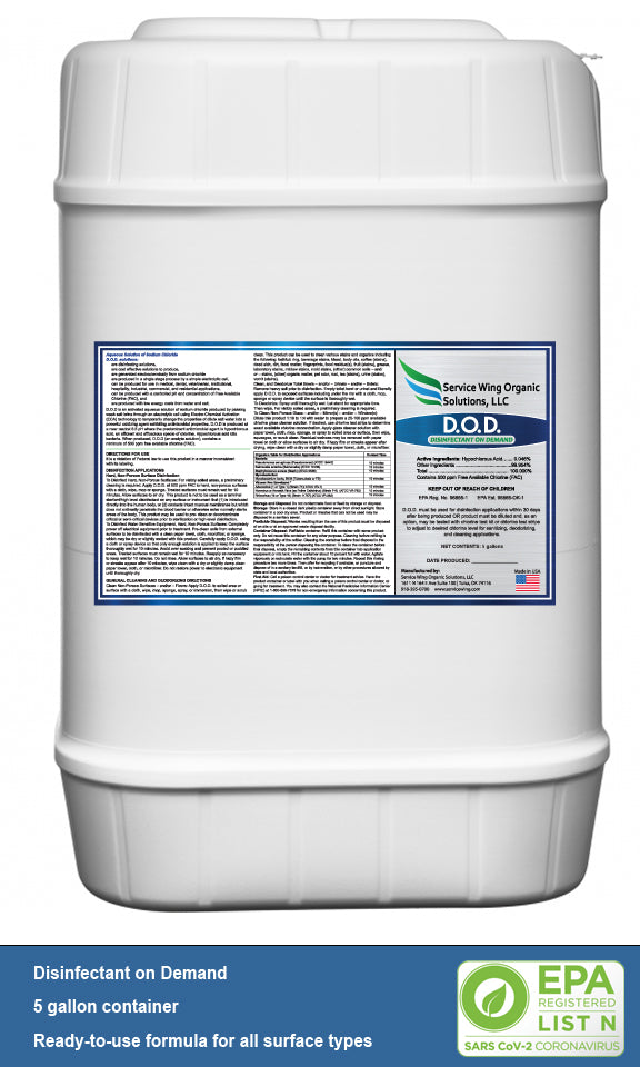 Hypochlorous Acid - Disinfectant on Demand 5 Gallon Container (Two 2.5 ...